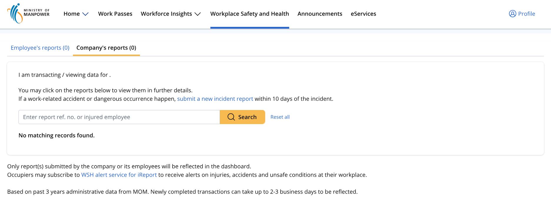 WSH Incident Reporting