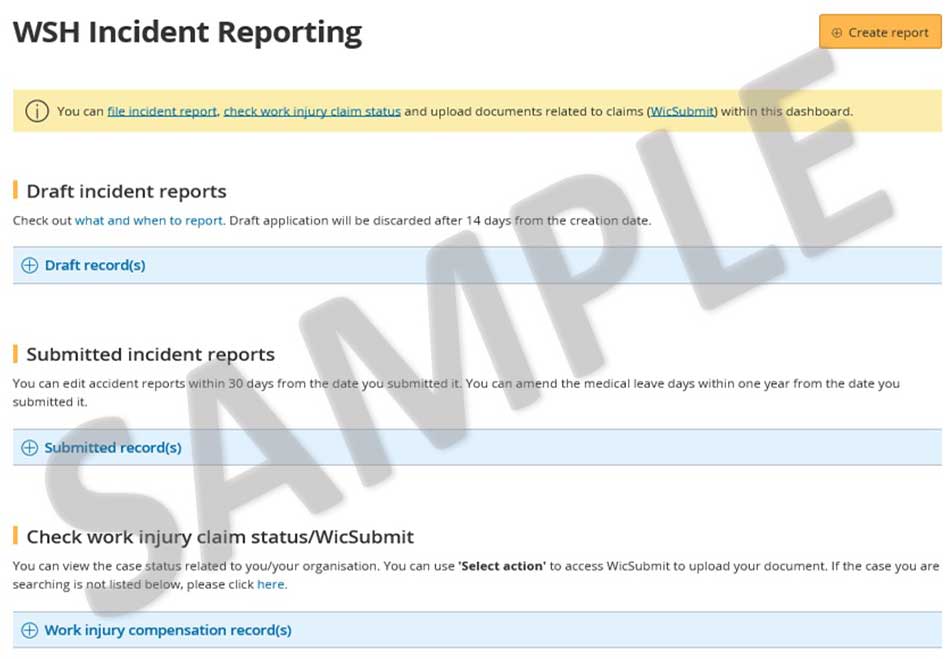 Enhanced features for WSH Incident Reporting eService